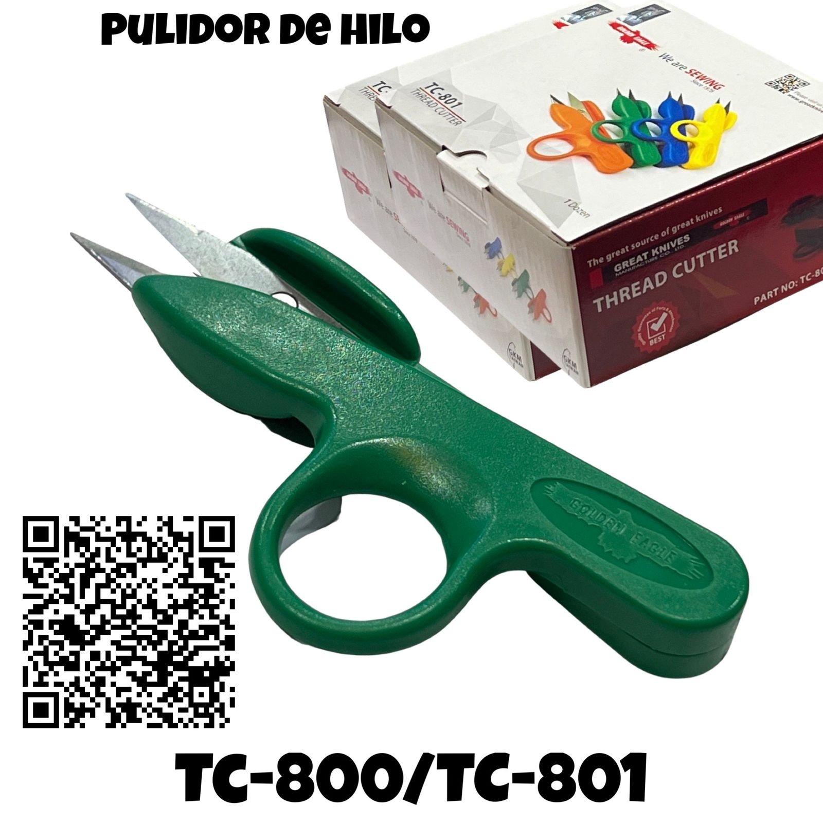 TC-800/TC801 VERDE TIJERAS PULIDOR DE HILO GOLDEN EAGLE - Orduz Colombia